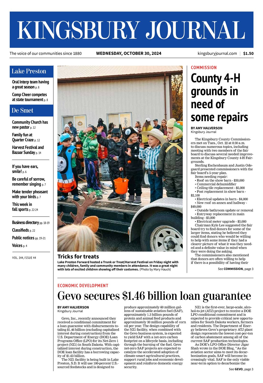 October 30, 2024 | Kingsbury Journal