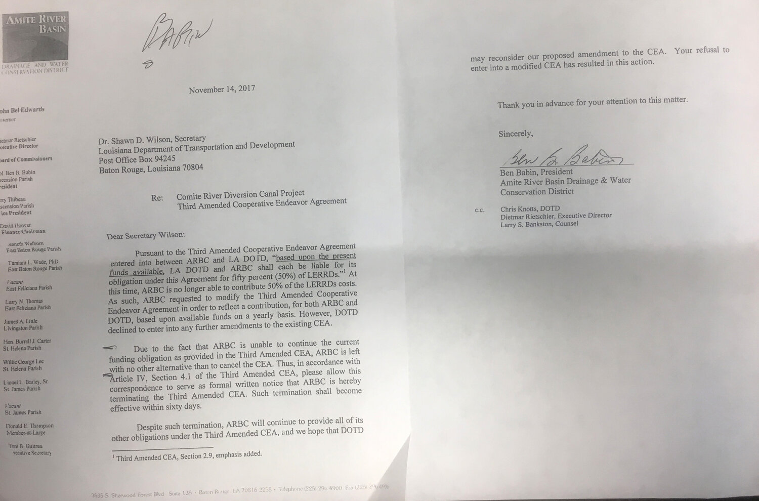 Sen. Bodi White to Comite River Task Force: “Dissolve Amite River Basin ...