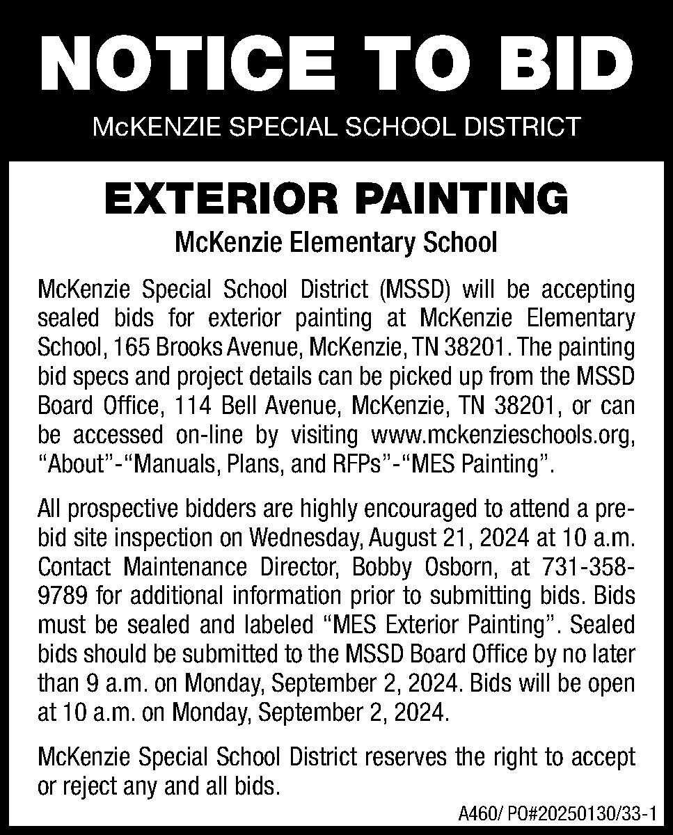 Public notices | The Mckenzie Banner