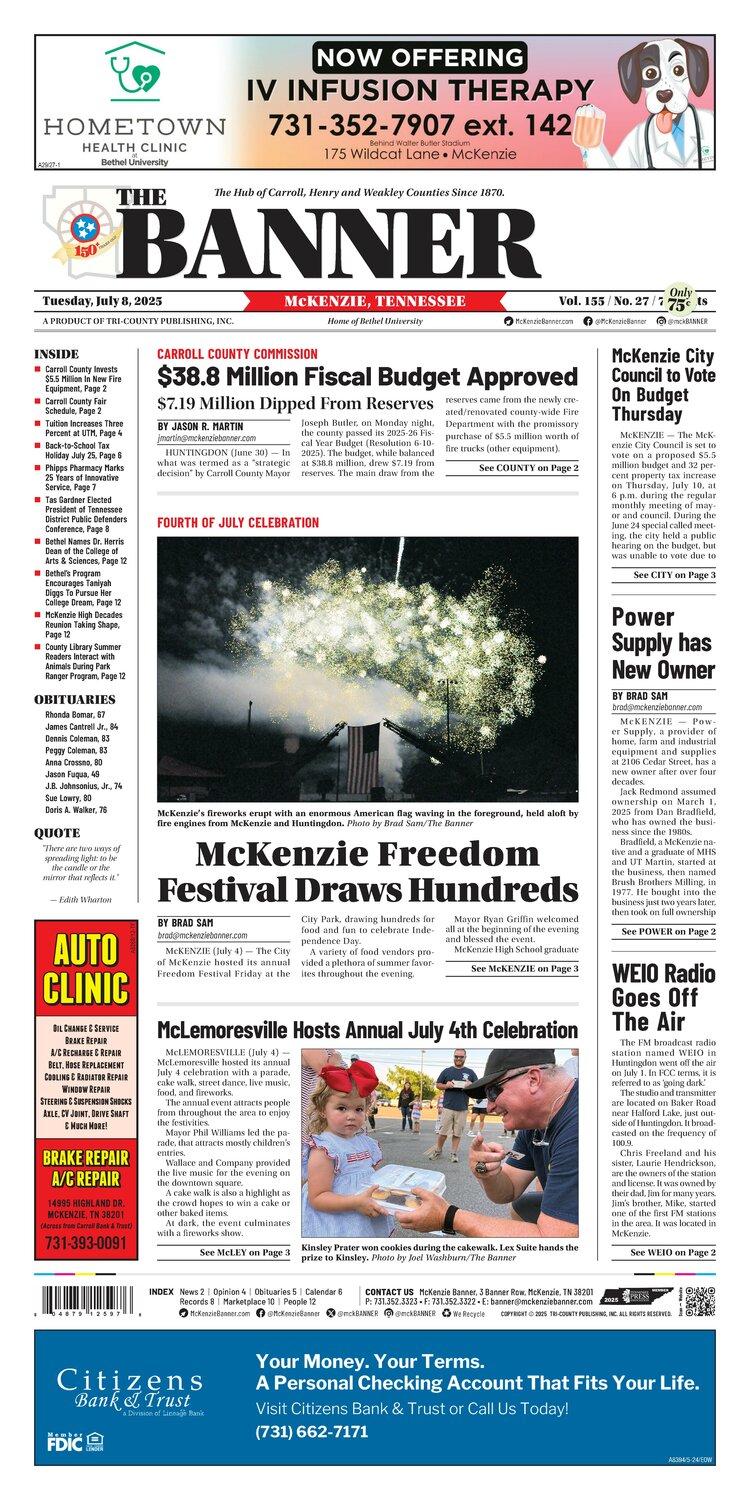 McKenzie Banner July 8, 2025 | The Mckenzie Banner