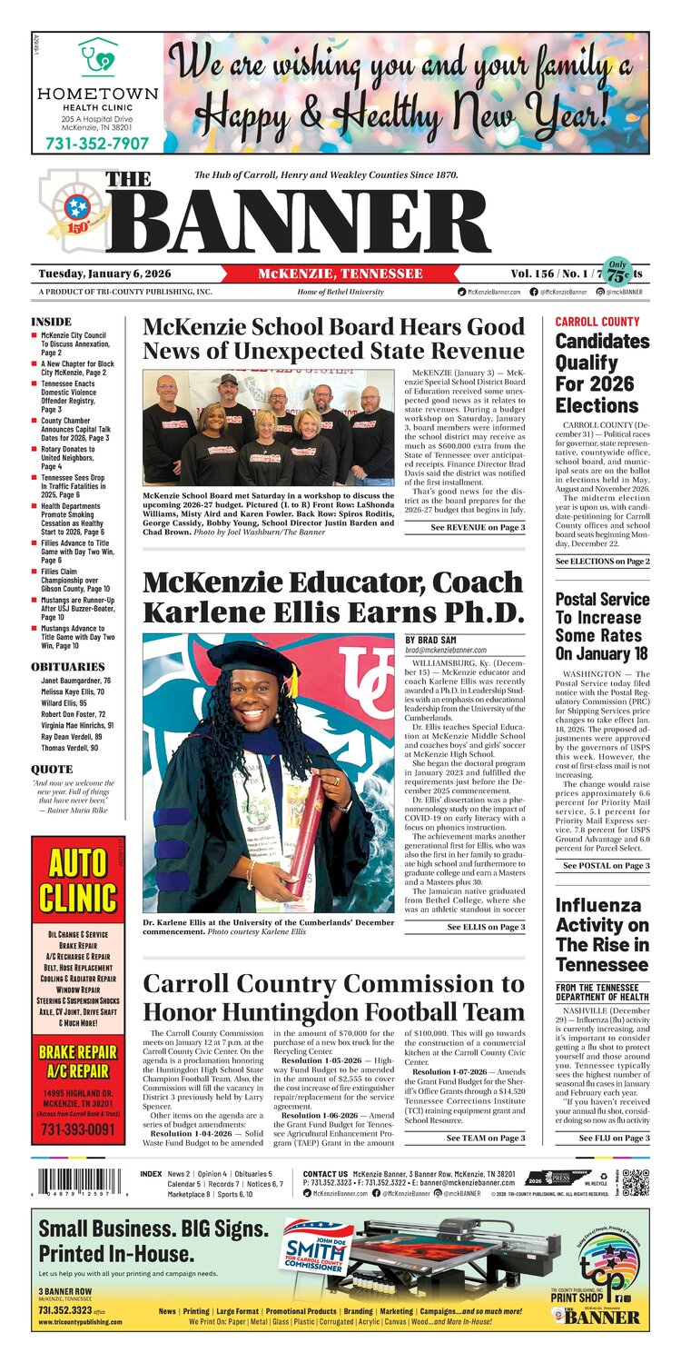 McKenzie Banner January 6, 2026 | The Mckenzie Banner