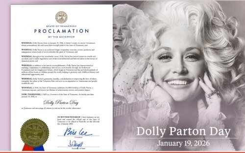 Gov. Lee Proclaims “Dolly Parton Day” in Tennessee | The Mckenzie Banner