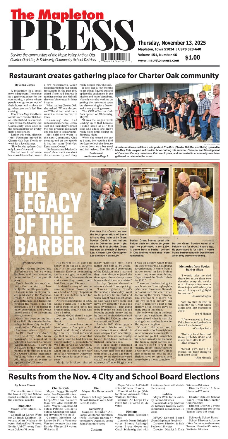Mapleton Press-Nov. 13, 2025 | The Mapleton Press