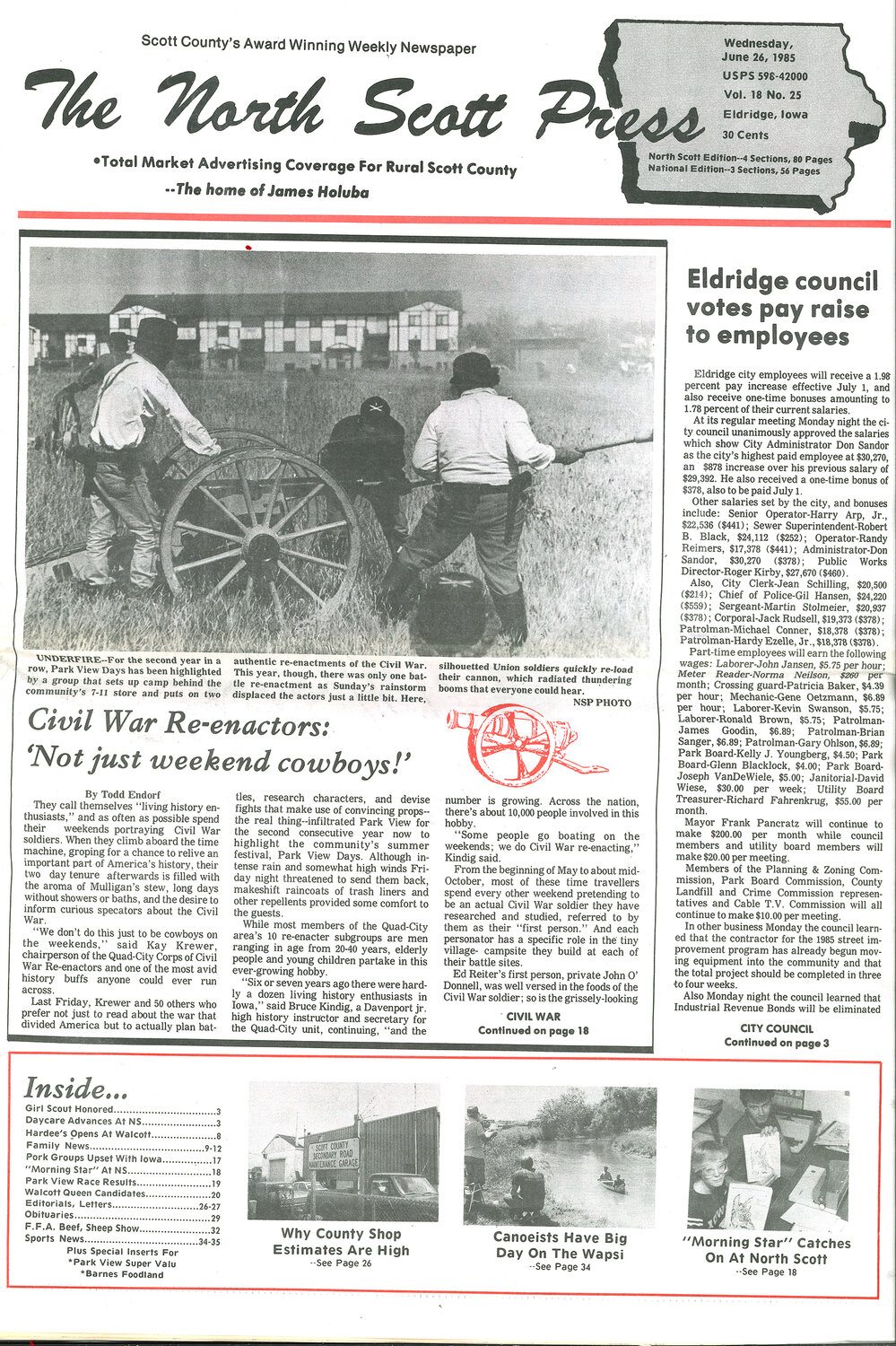 1985: Civil War reenactors turn out in Park View | North Scott Press