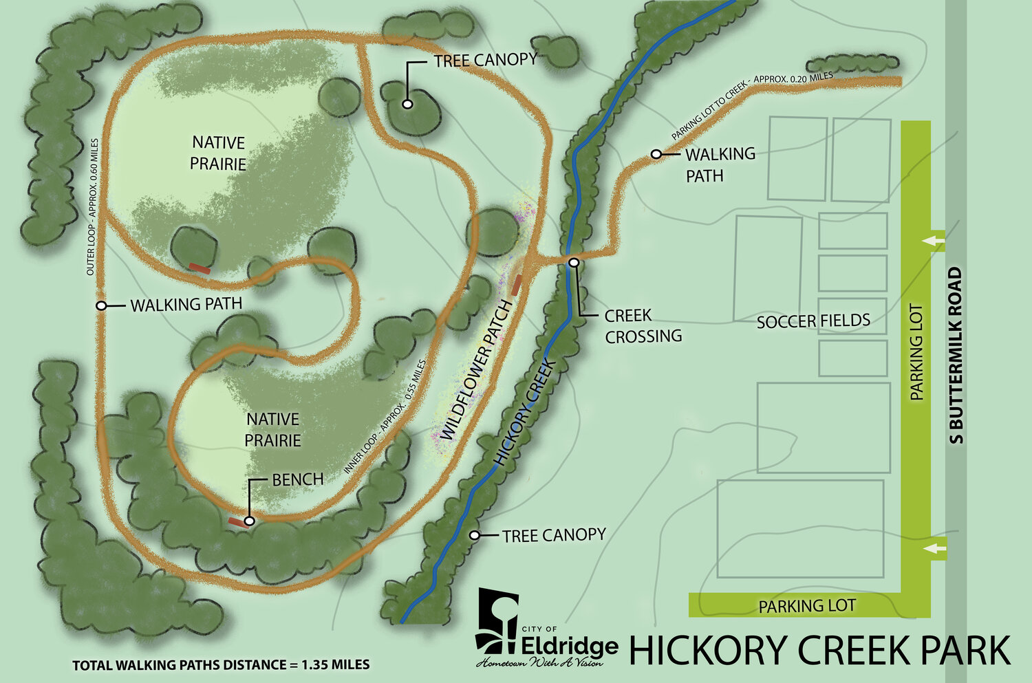 Eldridge unveils trails, native prairie at Hickory Creek Park | North ...