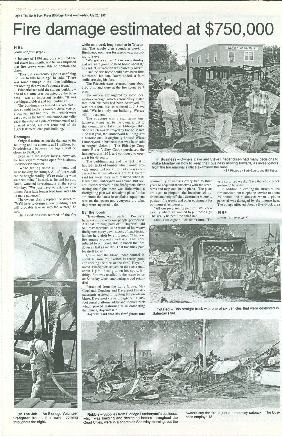 Historic fires of 'Our Past' | North Scott Press