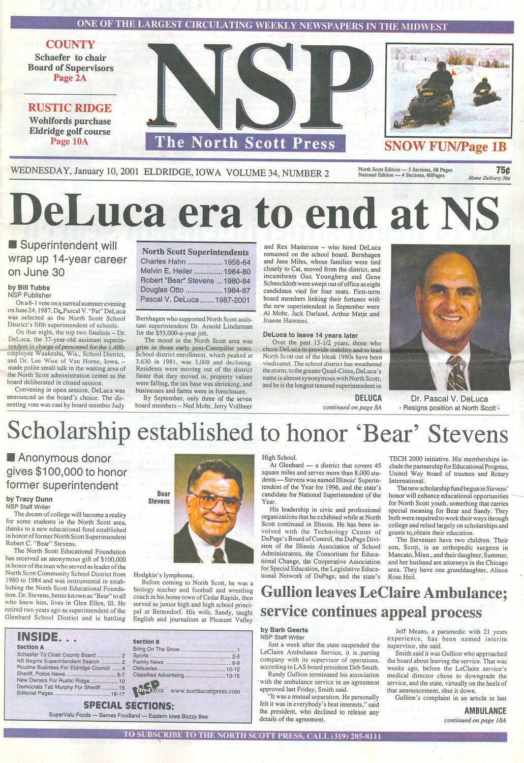 2001: Pat DeLuca announces retirement from North Scott School District ...