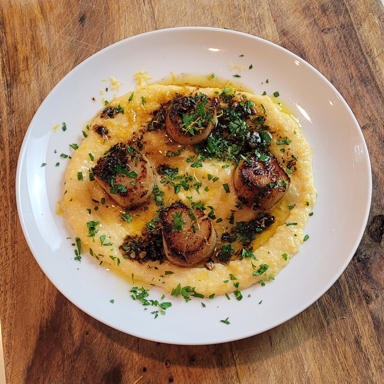Bellingham SeaFeast recipe: Brown-butter scallops over creamy polenta ...