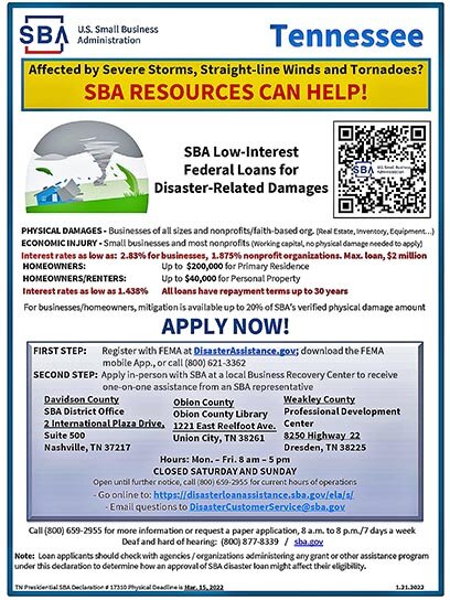 SBA Disaster Loan Program - Dresden Enterprise