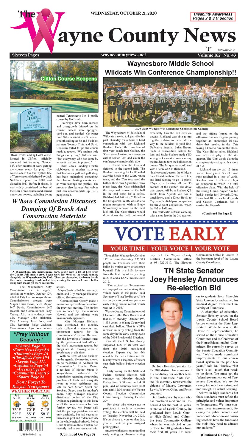 Wayne County News - e-edition-10-21-20 - Wayne County News