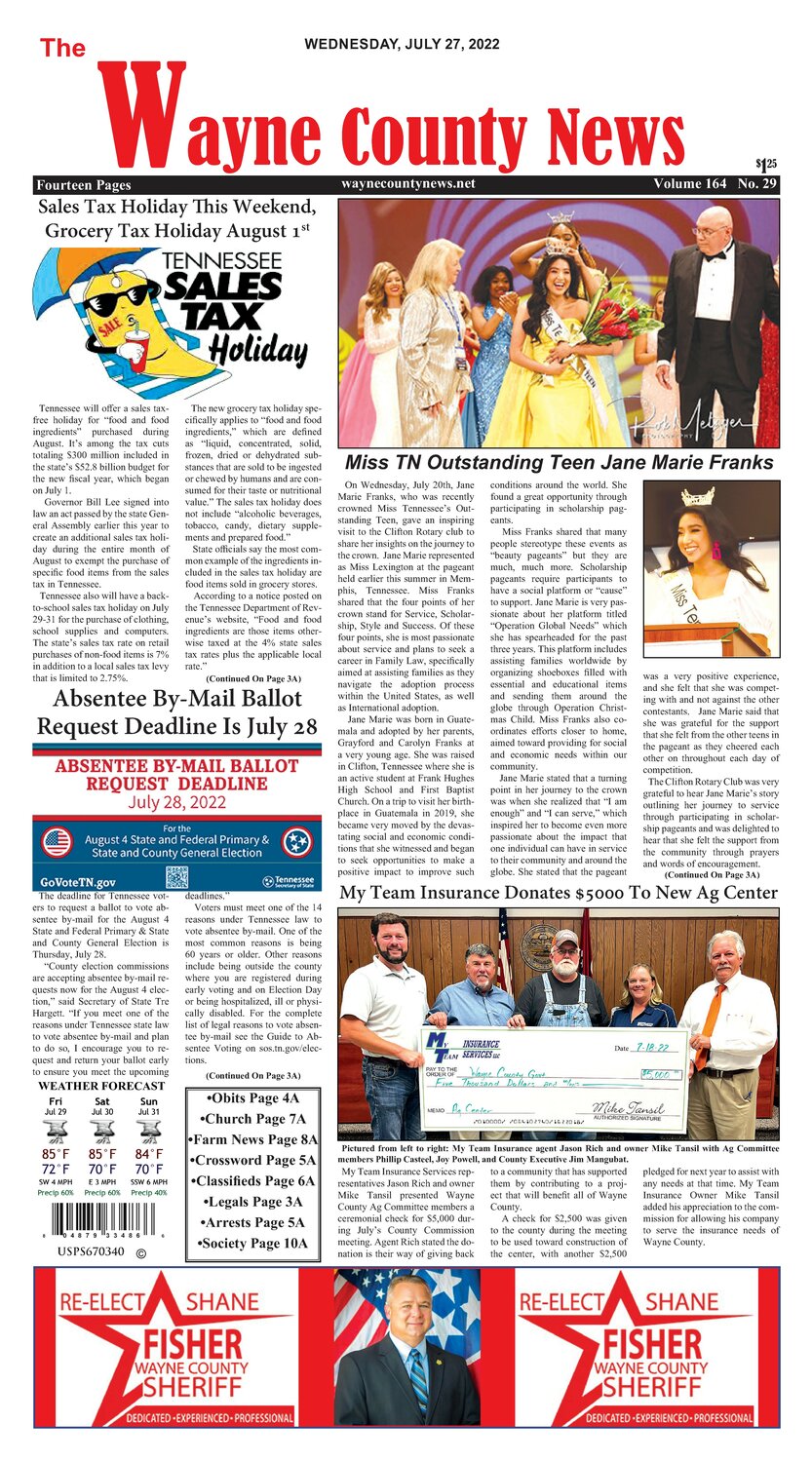 Wayne County News - e-edition 7-27-22 - Wayne County News