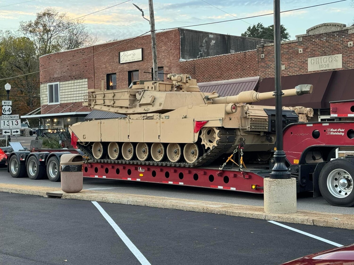 Huge Tractor Trailer Hauling Tank Causes Major Problems on Square ...