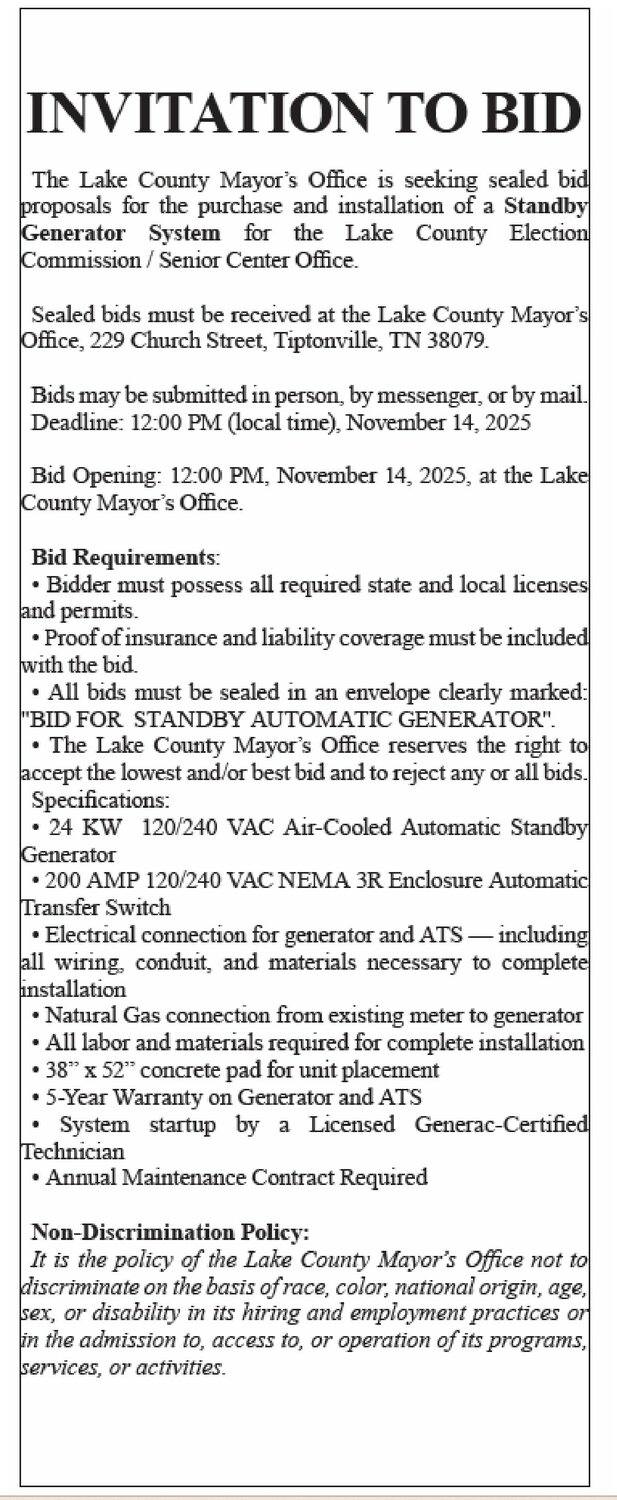 Lake County Banner Public Notices, October 15, 2025 - Lake County Banner