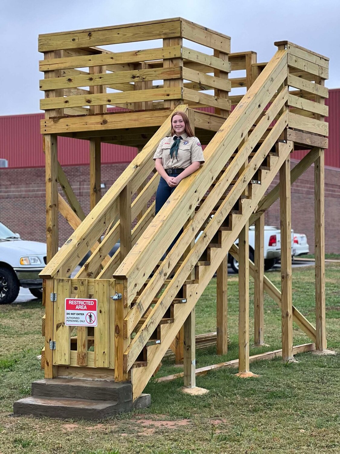 Janyla Piro Builds Band Tower for McKenzie High for Eagle Scout Project ...