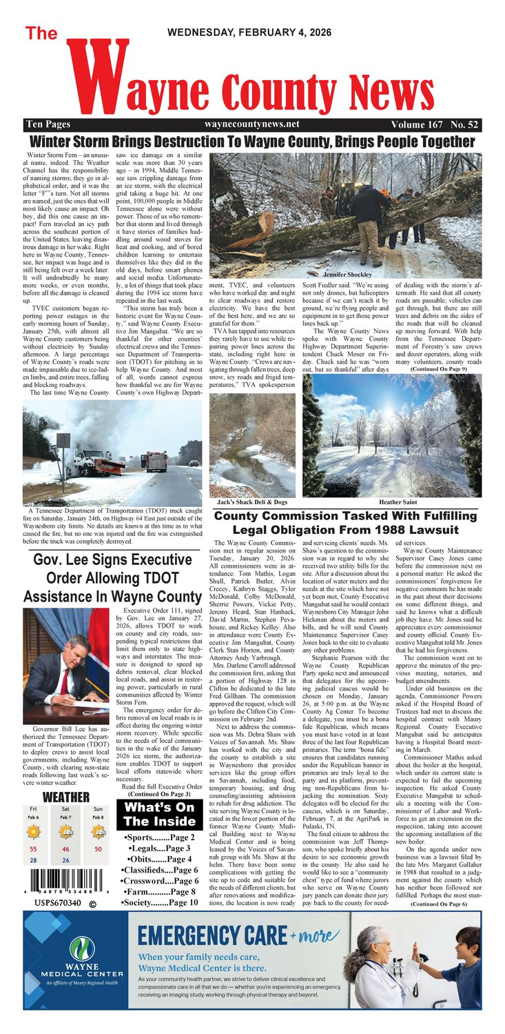 The Wayne County News February 4, 2026 - Wayne County News